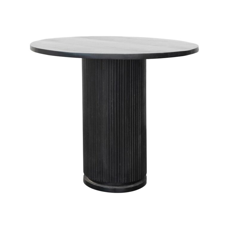 Black Ribbed Pedestal Table – Motif Event Rentals