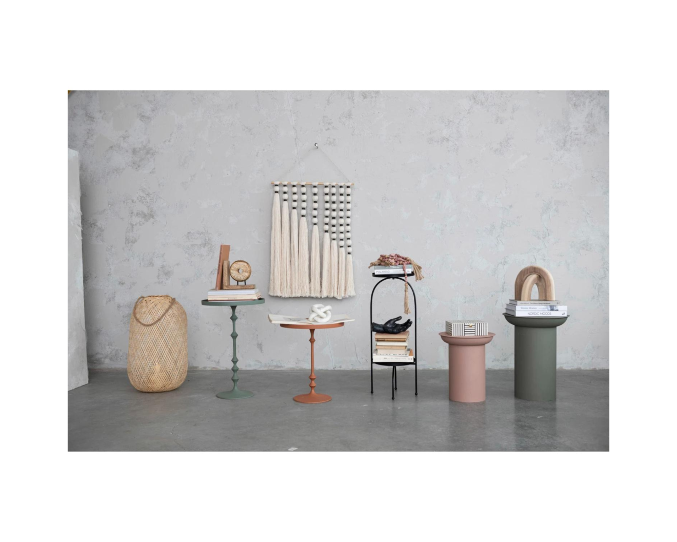 Sage Green Metal Side Table – Motif Event Rentals